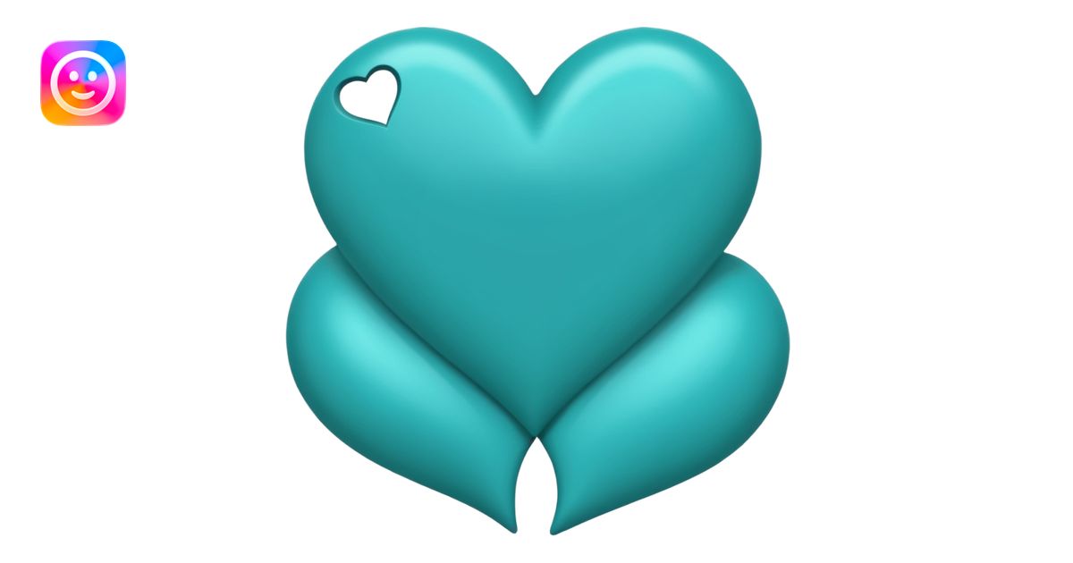teal heart, simple iconic emoji | AI Emoji Generator