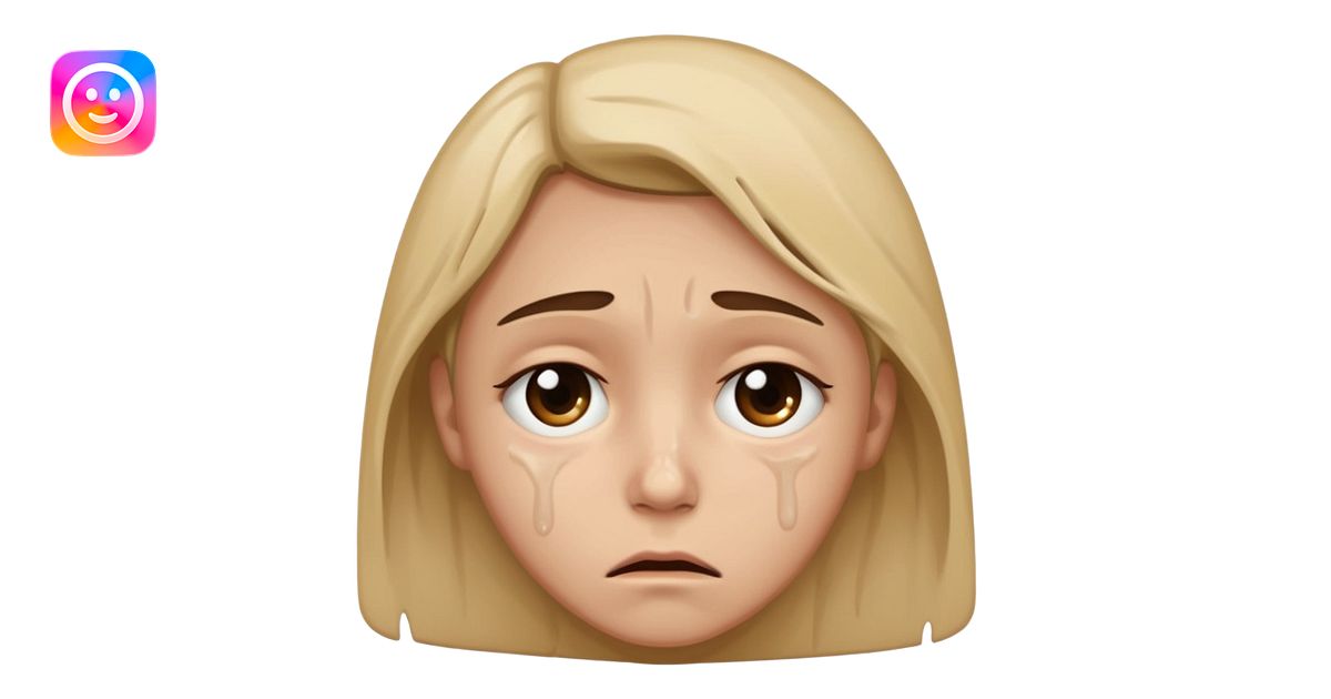 Realistic meaning for grieving emoji | AI Emoji Generator