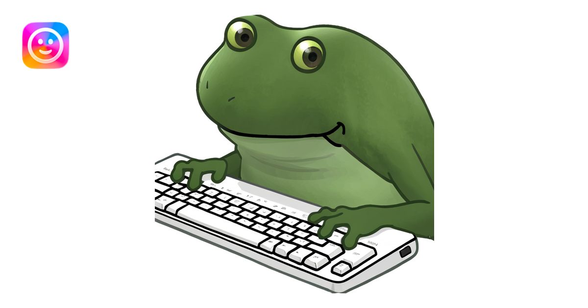bufo frog meme character typing on a keyboard meme | AI Emoji Generator