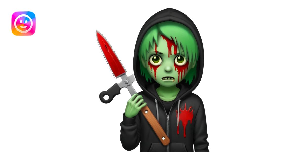 trap hood zombie emoji with saw and drip and emo emoji | AI Emoji Generator
