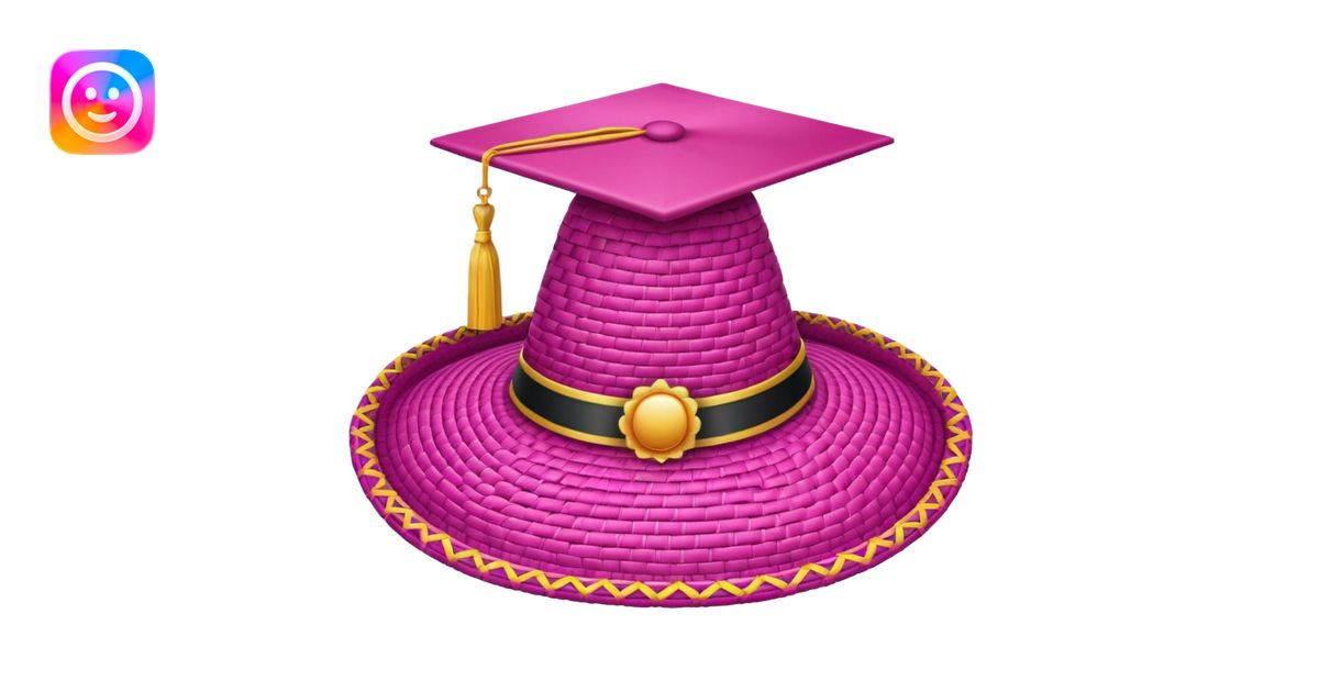 sombrero de egresados color rosa emoji | AI Emoji Generator
