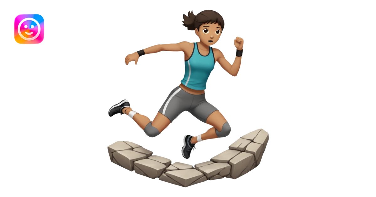 Floor cracking open under feet, character mid-jump emoji | AI Emoji ...