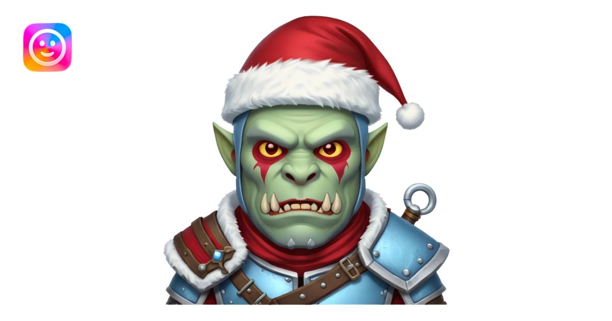 Fantasy Christmas orc legion soldier icon, iron tundra army theme ...