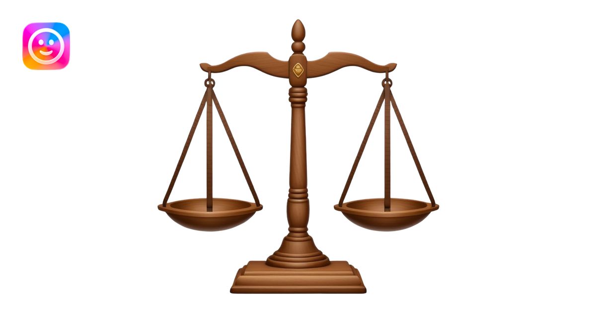 Make a scale in law school emoji symbol in color brown ⚖️ this one ...