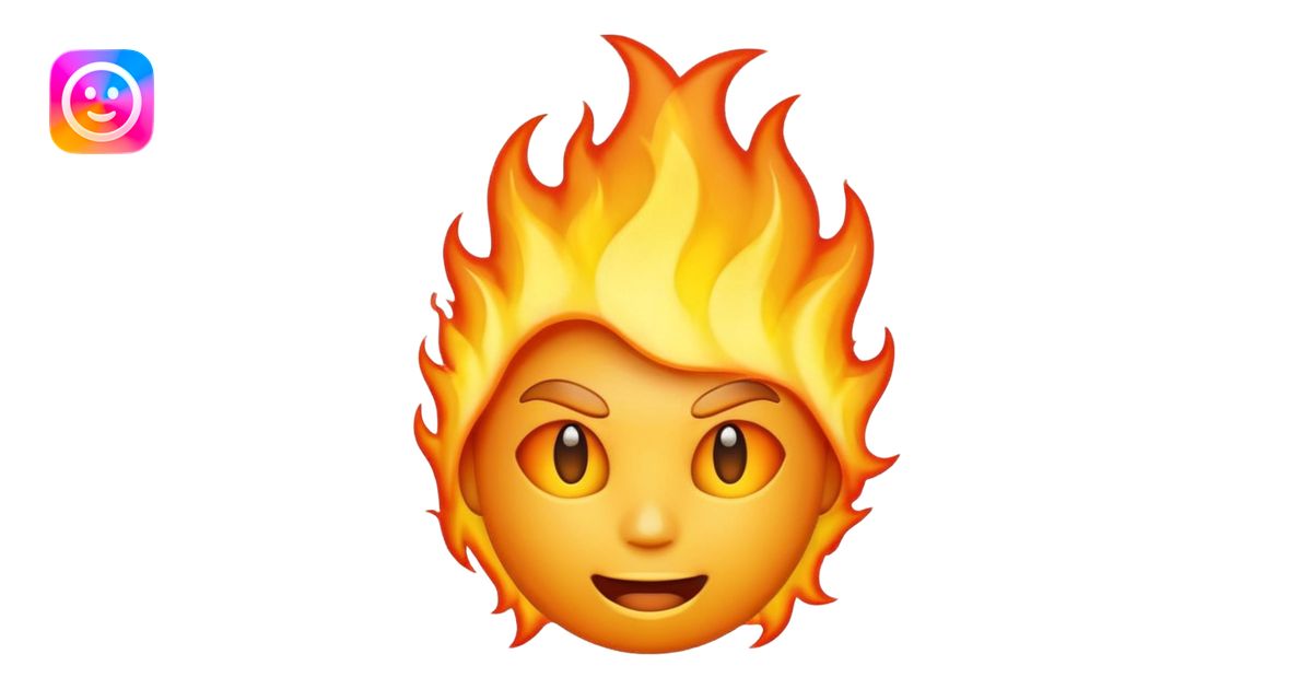 Make it look like a normal emoji just with burning head🙂🔥 cobine the ...