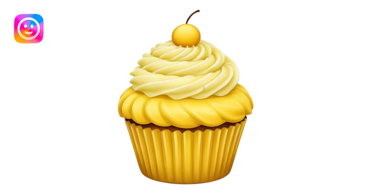 Cupcake with yellow icing emoji | AI Emoji Generator