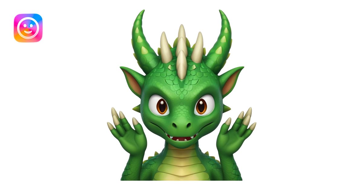 Draw a dragon that has his hands over his head (confused?) like psyduck ...