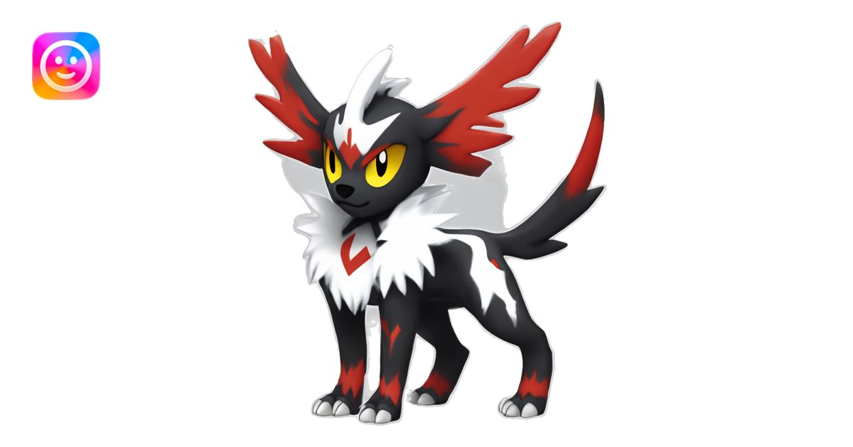 Cool Edgy Absol-Houndoom-Luxray Fakémon Digimon with Red and white Edgy ...