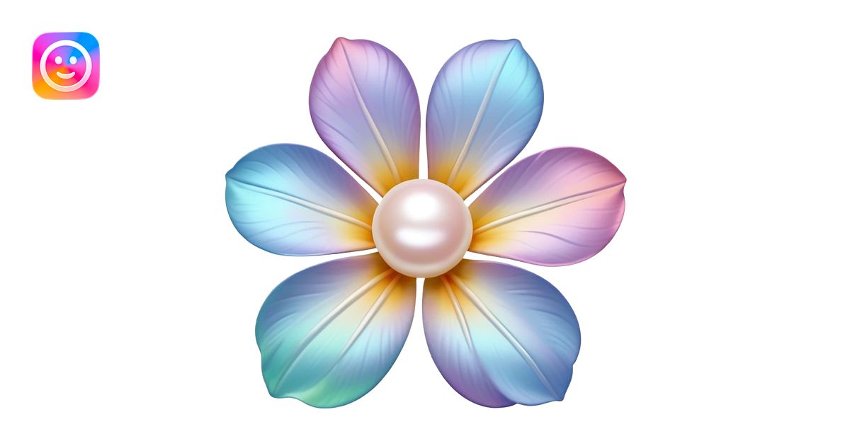 light pastel flower with pearl emoji | AI Emoji Generator