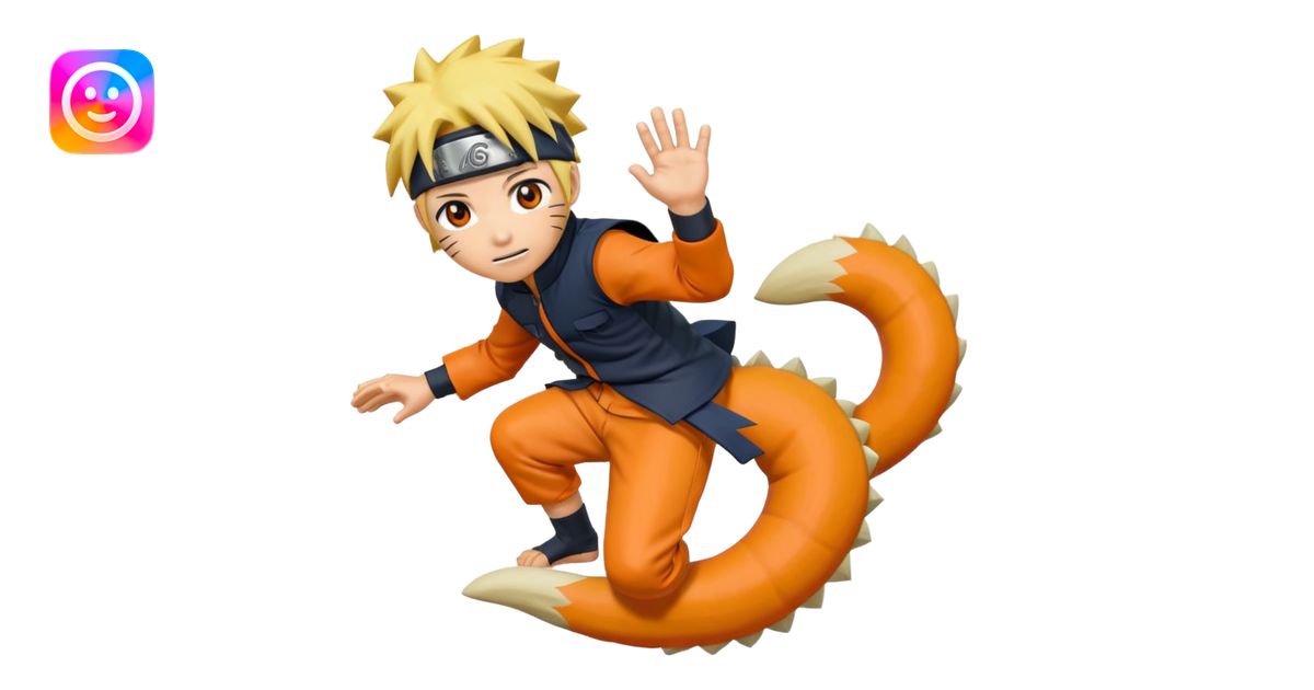 Naruto on tail emoji | AI Emoji Generator