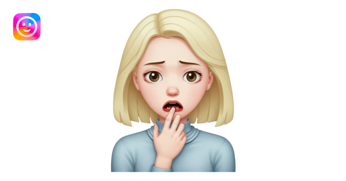 Girl choking herself emote emoji | AI Emoji Generator