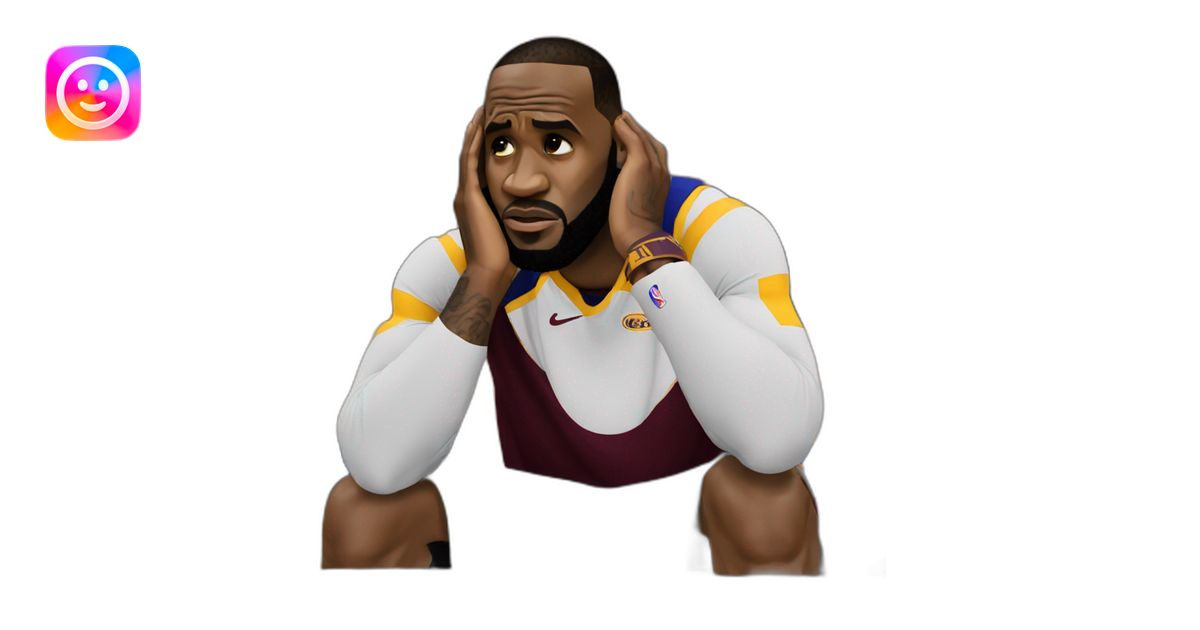 Lebron James sad crying sitting emoji | AI Emoji Generator