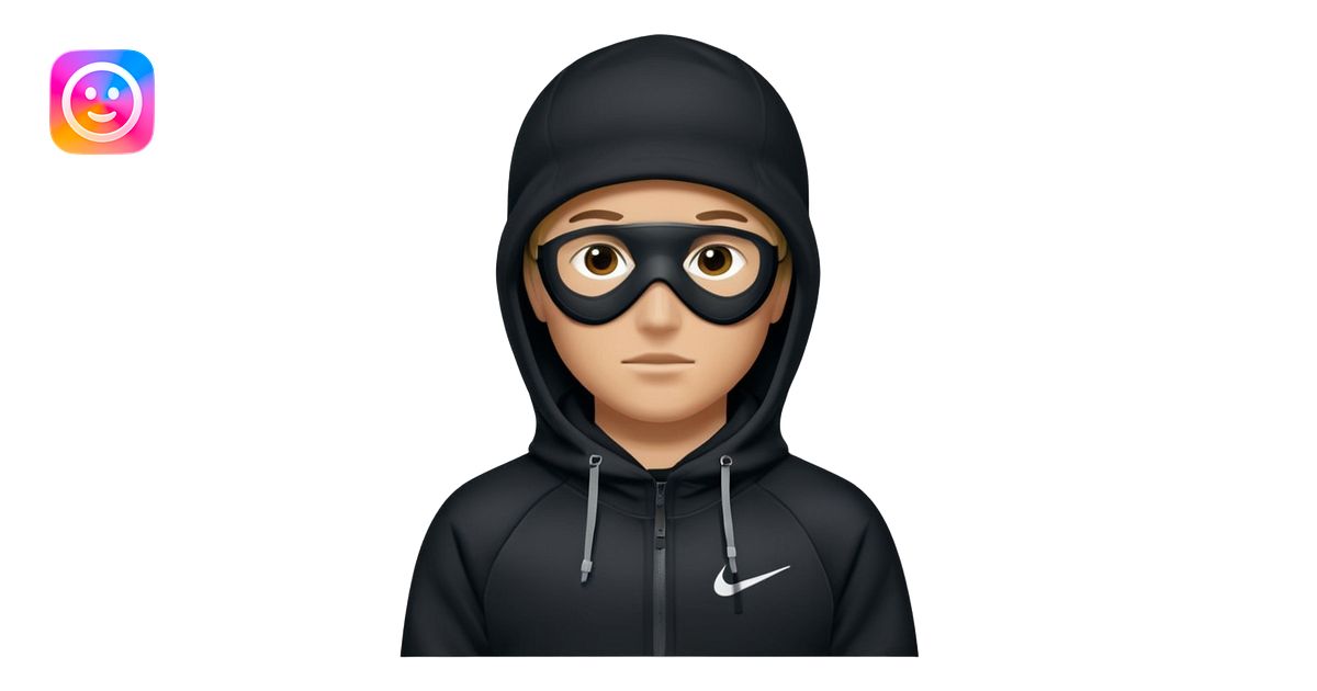 White person wearing a Nike Tex with hood and ski mask co all black and ...