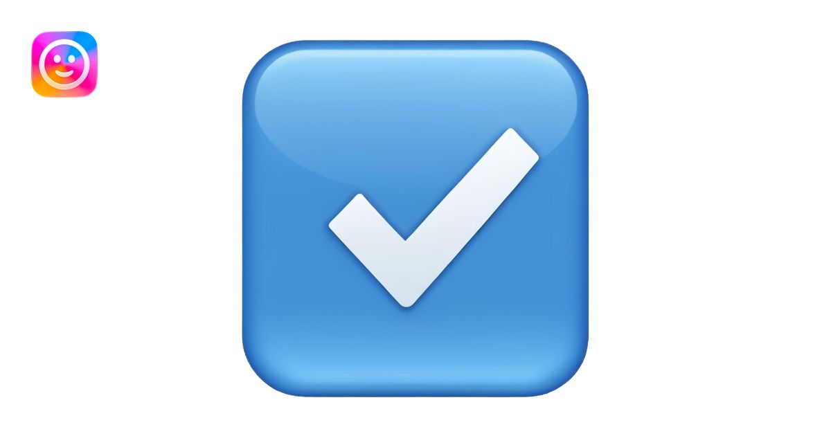 blue check mark in a square emoji | AI Emoji Generator