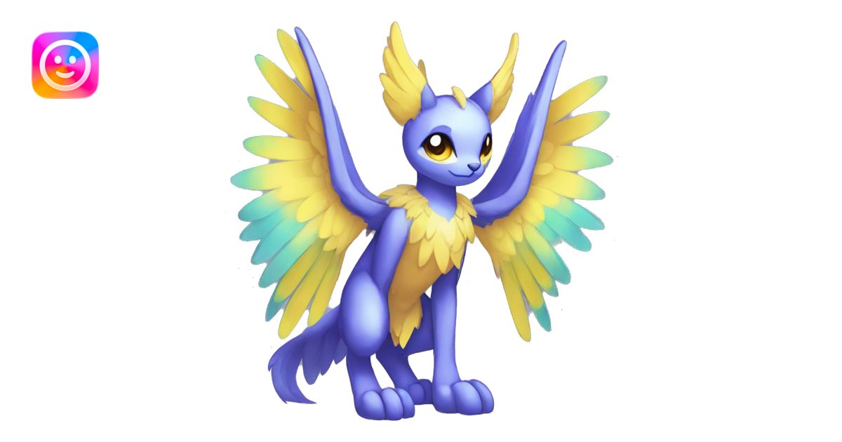 Anthro Sona Colorful Shy Winged Shiny Fakemon-Fantasy-Creature Full ...