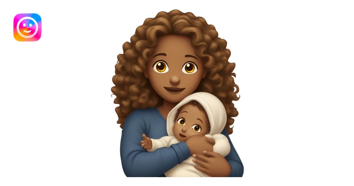Tan girl with long curly hair and hazel eyes holding newborn baby boy ...