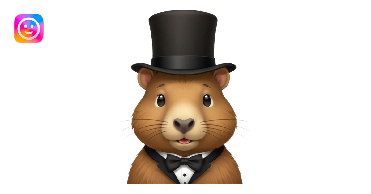 Capybara wearing a top hat emoji | AI Emoji Generator