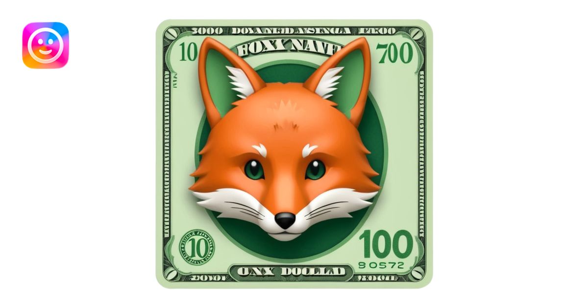 make 100 dollar bill with a fox head silhouette emoji | AI Emoji Generator