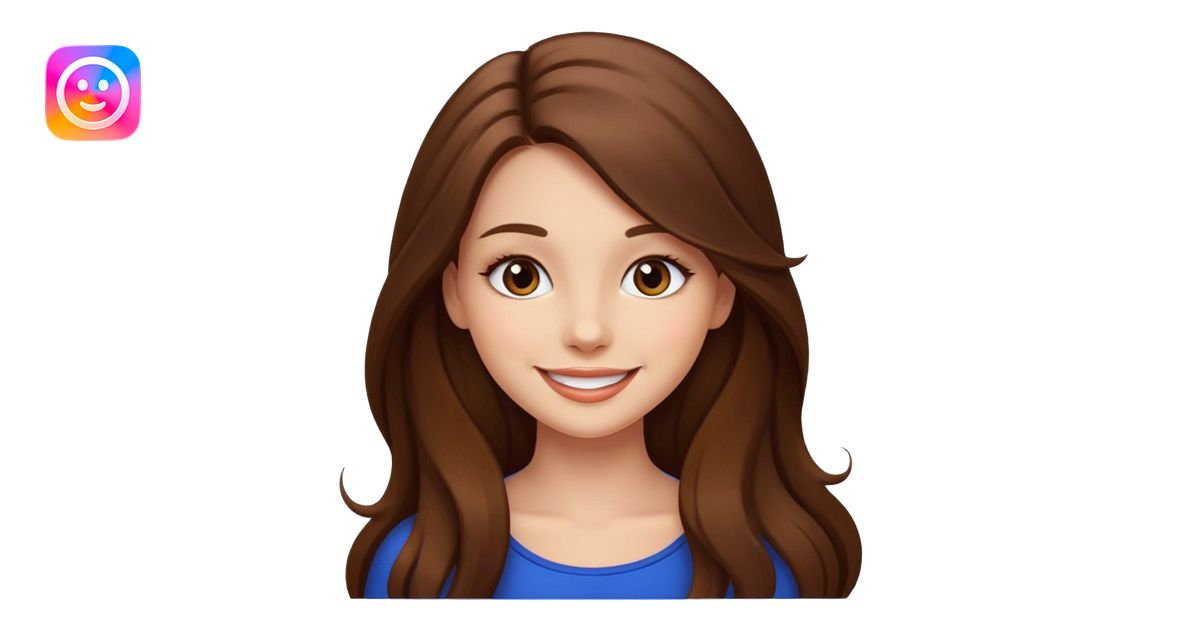 pretty girl brown long hair makeup emoji | AI Emoji Generator