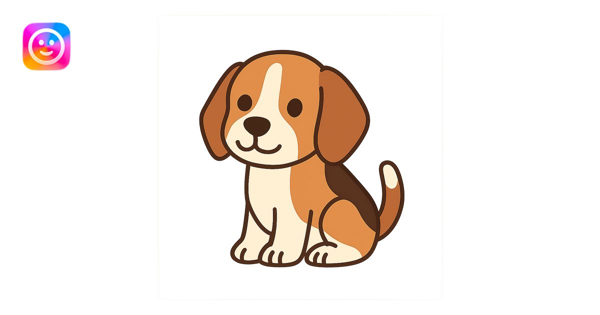 cute flat toon beagle image | AI Emoji Generator