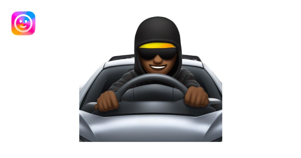 Roadman in a black ski mask driving a fast sports car, city streets and ...