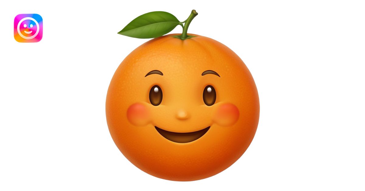 Laughing Orange fruit emoji | AI Emoji Generator