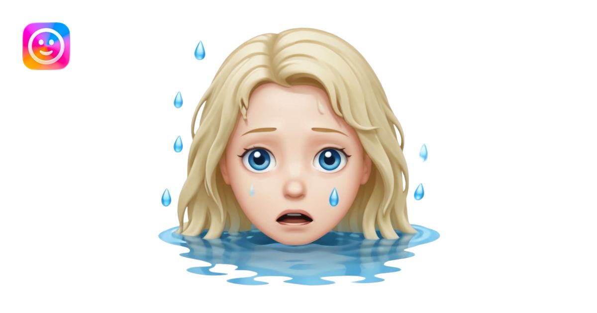 Tête qui se noit dans l’eau emoji | AI Emoji Generator