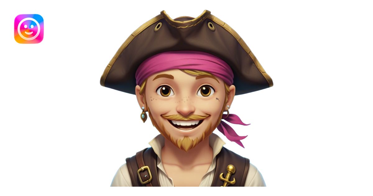 Clash of Clans aesthetic Playful Pirate Portrait Emoji, Head tilted ...