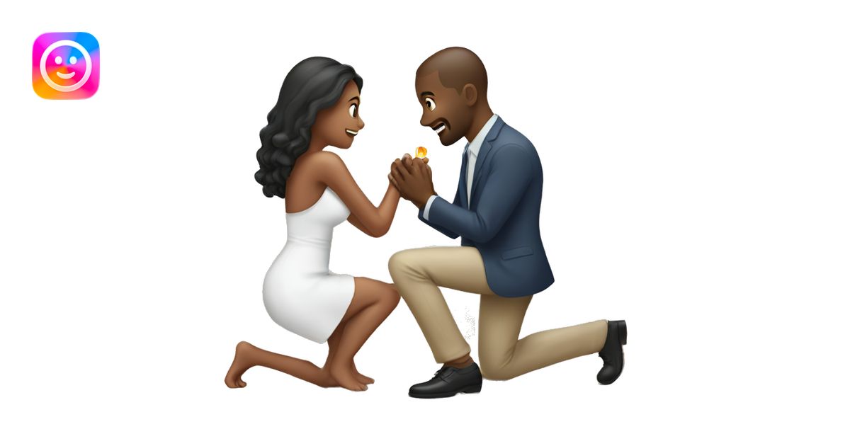 Man proposing on one knee with a ring to his girlfriend emoji | AI ...