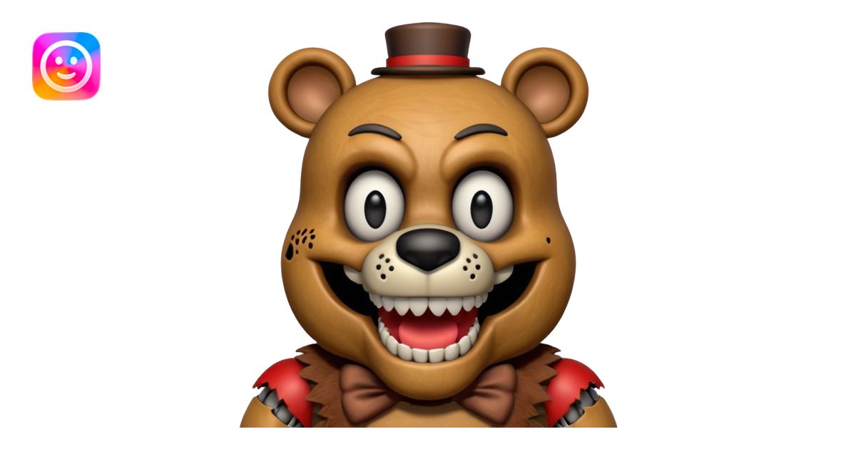 The head of Freddy Fazbear of five nights at Freddy emoji | AI Emoji ...