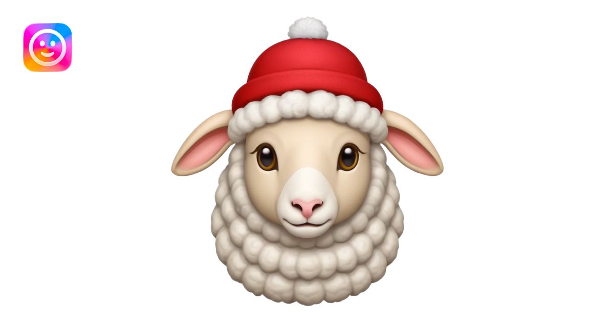 Sheep wear a red hat emoji | AI Emoji Generator