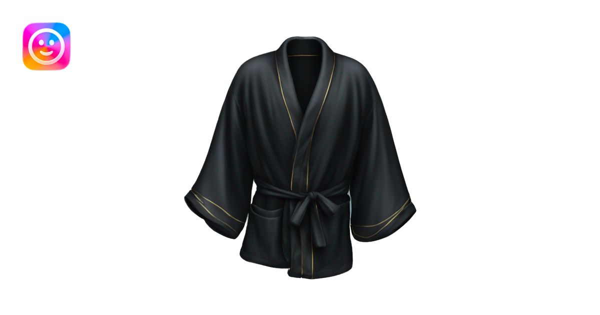 Luxury black silky robe emoji | AI Emoji Generator