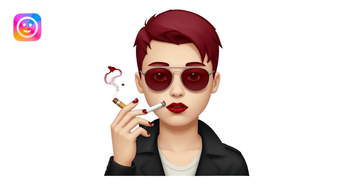 boy high fashion model with piercing sunglasses blood smoking cigarette ...