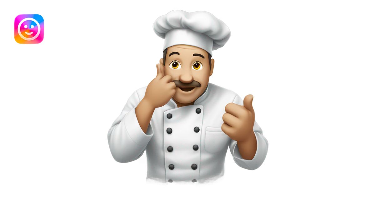 Chef kissing his fingers after making a good meal emoji | AI Emoji ...