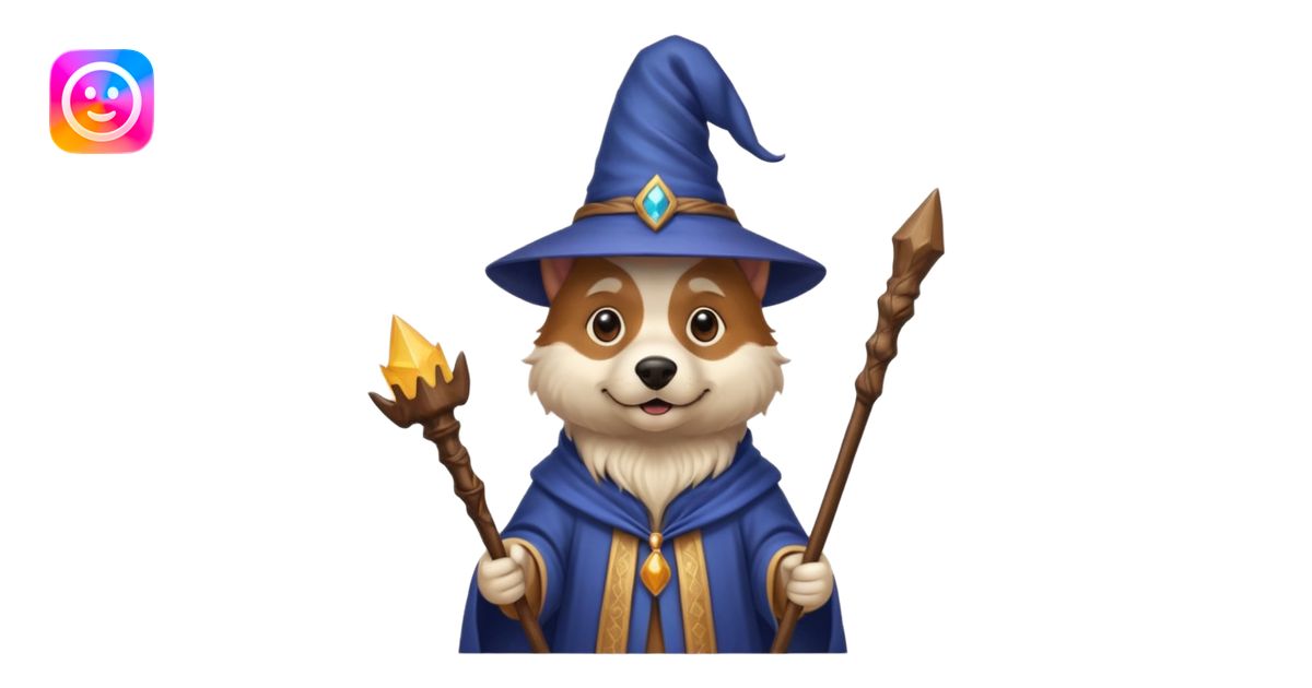 Dog wizard emoji | AI Emoji Generator