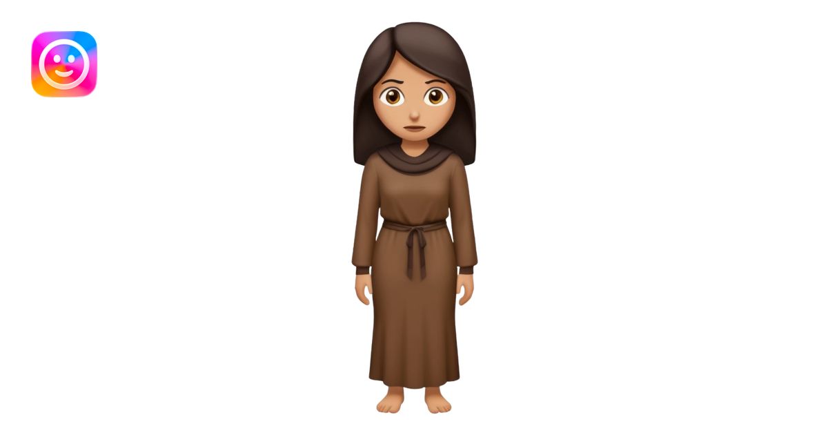Cartoon emoji of a Middle Eastern-looking woman with long, loose dark ...