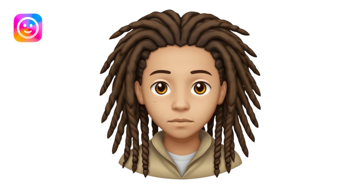Lightskin Animoji with dreads emoji | AI Emoji Generator