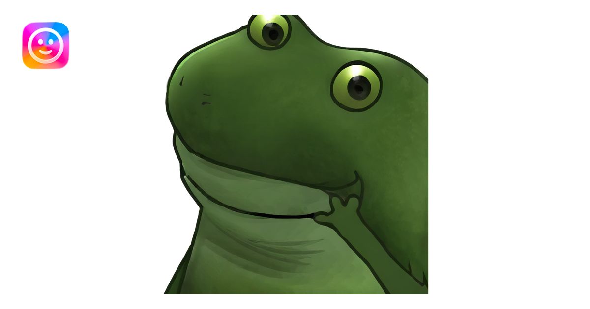 frog meme character sitting and smiling meme | AI Emoji Generator