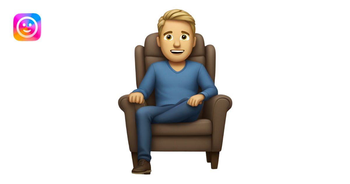 Man sitting in a recliner emoji | AI Emoji Generator