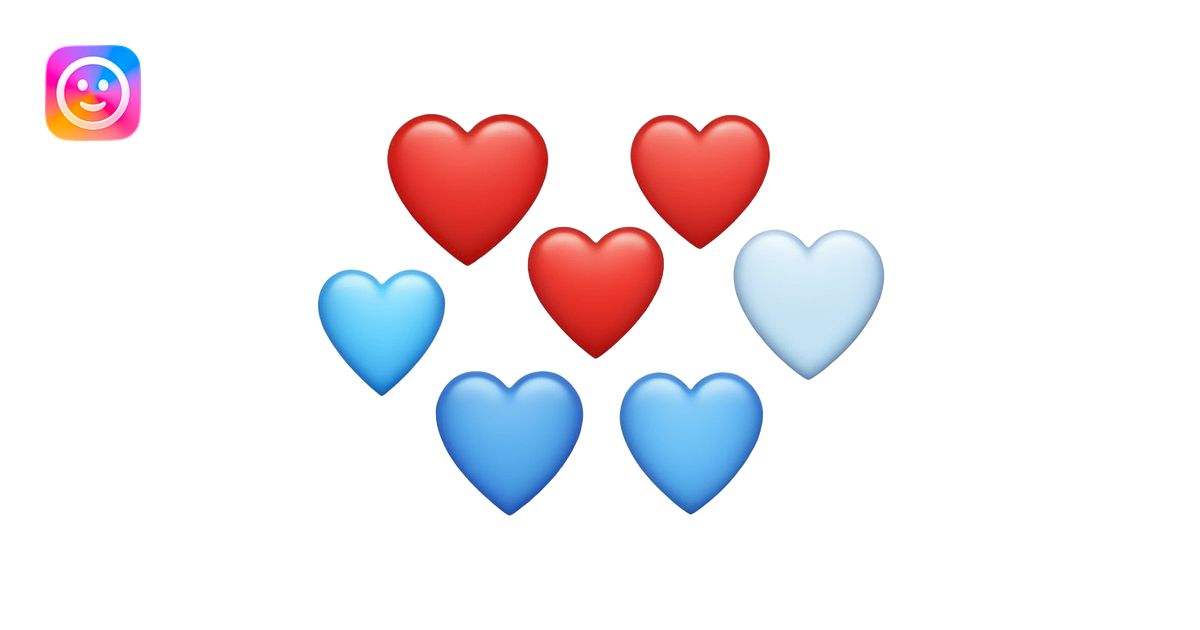 Red circle with light blue triangle by the top left and regular blue ...