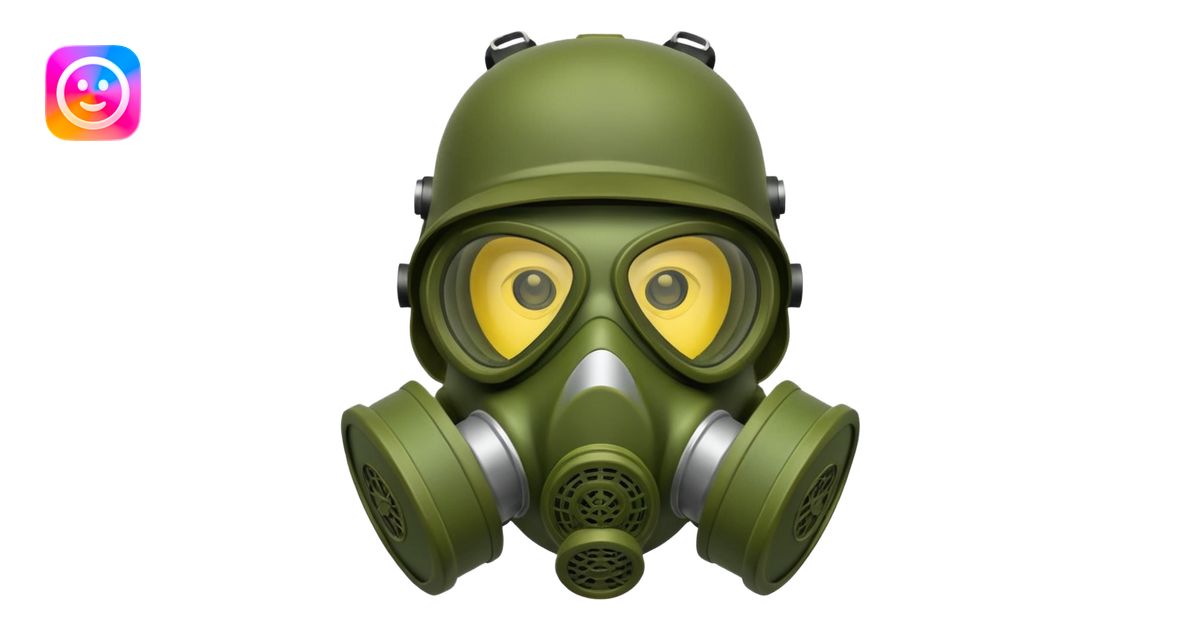 green gas mask, one filter emoji | AI Emoji Generator