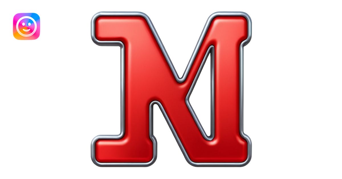 Red chain link logo in the shape of the letter K emoji | AI Emoji Generator