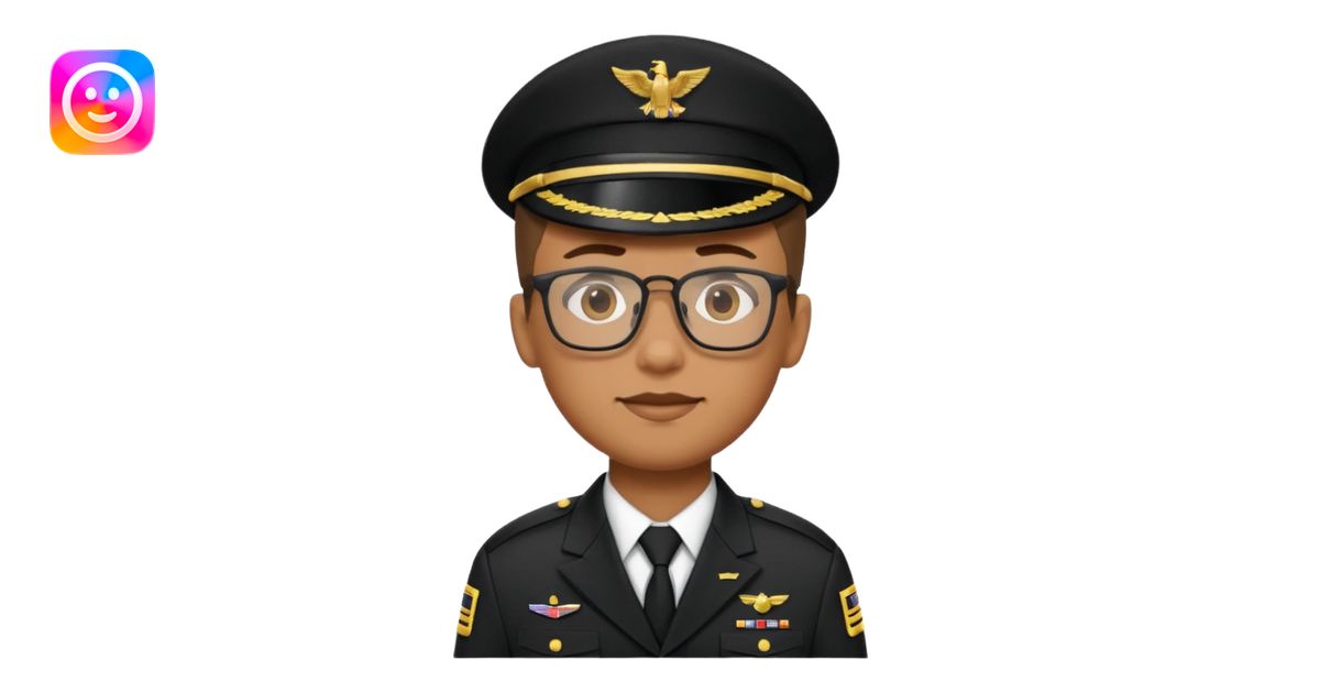 USA army boy with glasses emoji | AI Emoji Generator