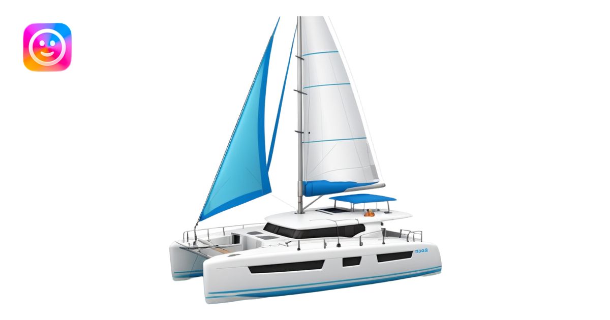 catamaran that looks like a lagoon 42 on a white background. Just the ...