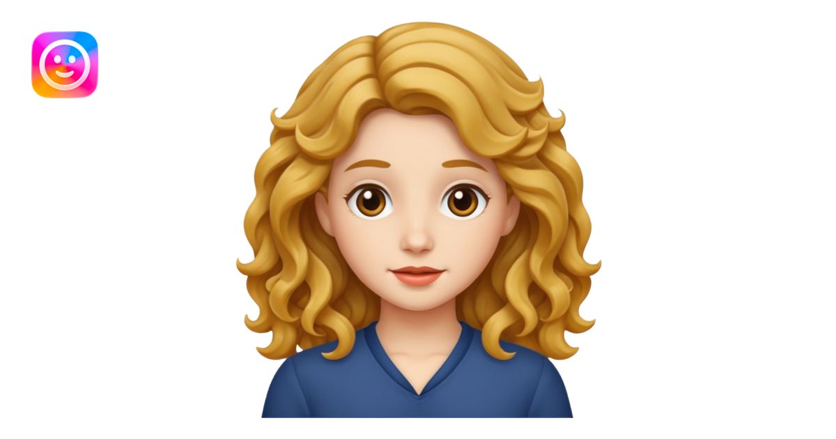 Dalgalı saç lia emoji | AI Emoji Generator