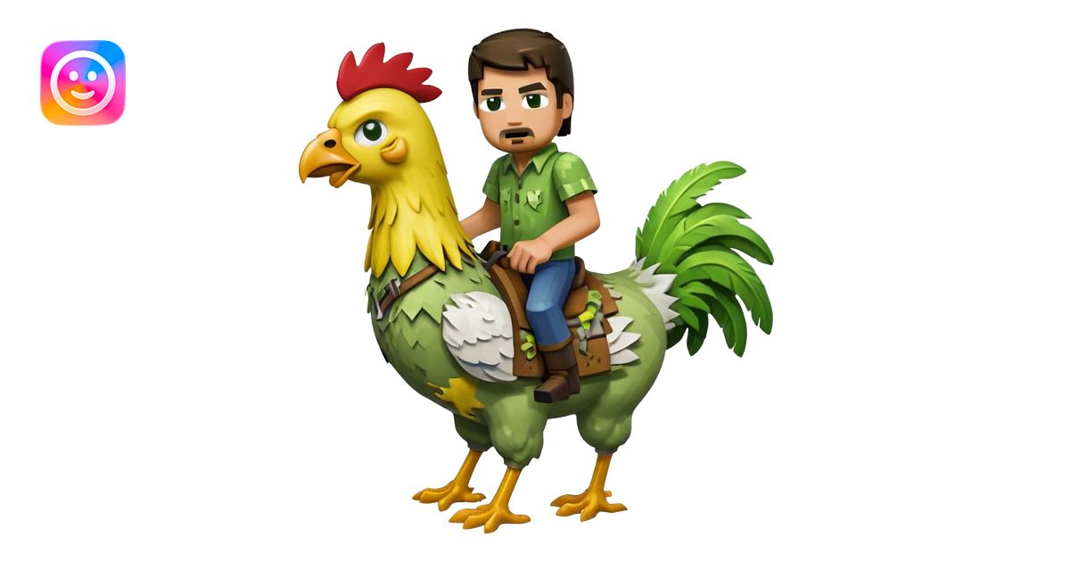 Minecraft Chicken jockey emoji | AI Emoji Generator