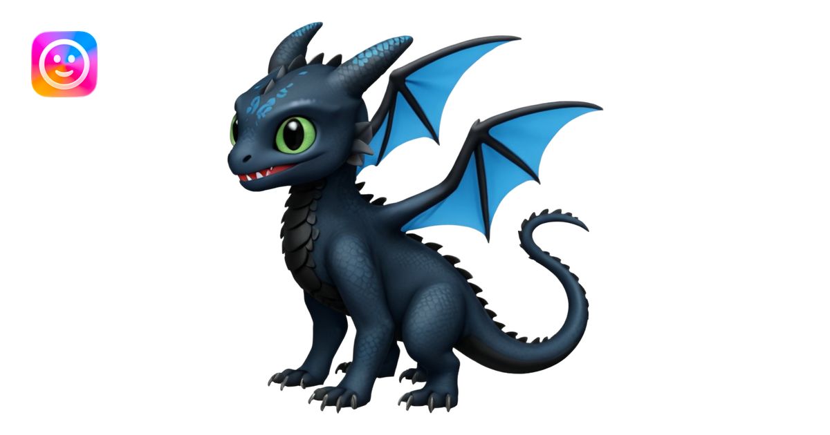 Toothless-Trico-Fakémon-hybrid-creature (full body) emoji | AI Emoji ...