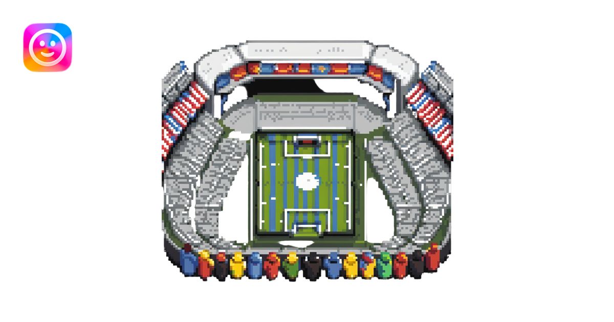 Pixel art stadium filled with cheering crowd, sports boom illustration ...