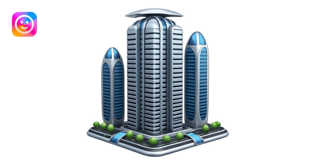 Flying Skyscraper emoji | AI Emoji Generator