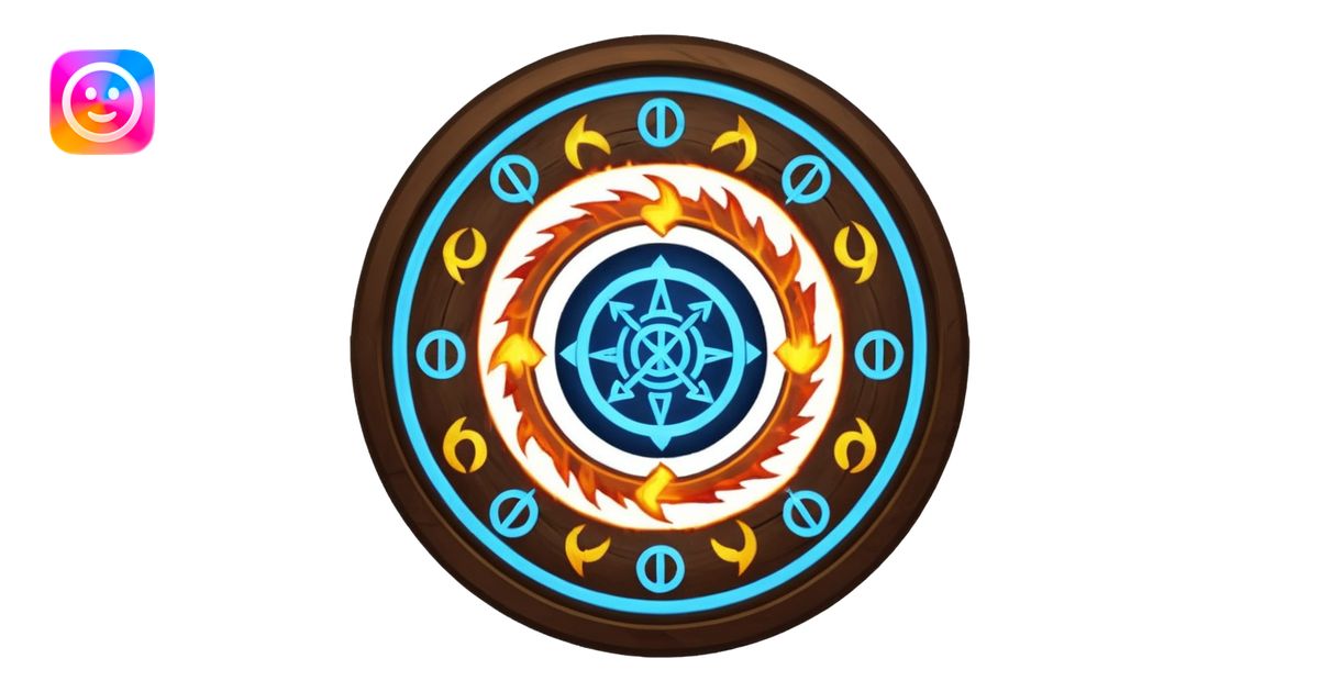 Spell circle activating under feet, runes igniting outward emoji | AI ...